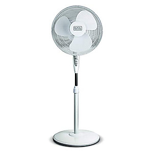BLACK+DECKER 16 Inches Stand Fan with Remote & Black & Decker, White 16" Stand Fan with Remote
