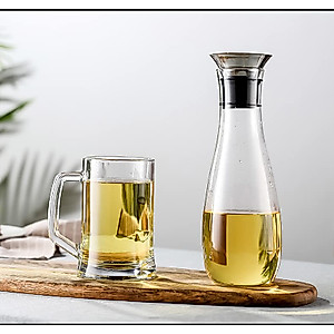 SOUJOY 8 Pack Glass Beer Mug, 12 Oz Beer Glass Stein with Handle and Straw, Clear Lead-Free Freezer Beer Cup Heavy Drinking Glass for Beer, Milk, Juice, Bar, Beverages