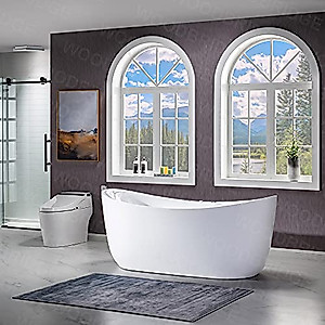 WOODBRIDGE 71" x 31 1/2" Whirlpool Water Jetted and Air Bubble Freestanding Bathtub , B0034