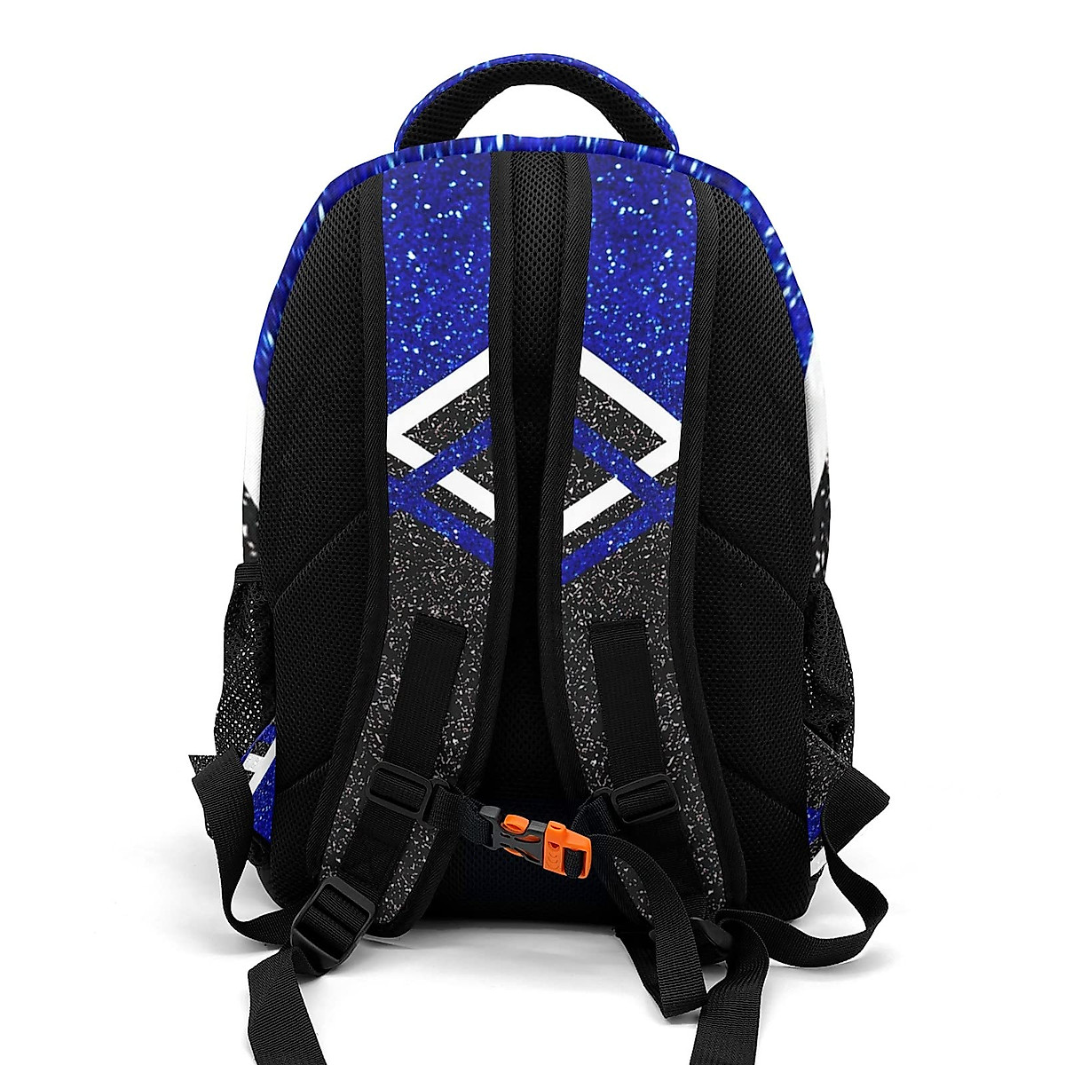 XOZOTY Bling Print Blue Cheerleader Cheer Backpack Personalized with Name for Men Women Shoulder Bag Laptop Bag Bookbag