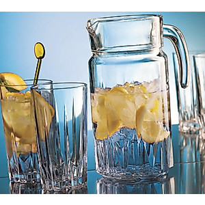 Glaver's Old Fashioned Highball Glass Cups. Set of 10 Elegant Diamond Cut Drinking Glasses. Classic 15 oz Bar Glasses. Tall Kitchen Glass for Wate,r Juice, Beer, Cocktails.