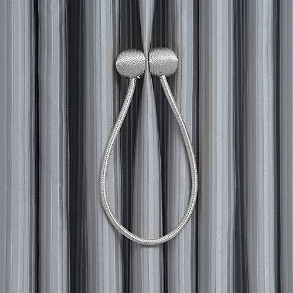 2pcs Magnetic Curtain tiebacks, Modern Style Curtain Ties Drapery Backs Holder Window Hold Curtains Drape Ties Backs for Home Bedroom Office Decorative Curtain (White)
