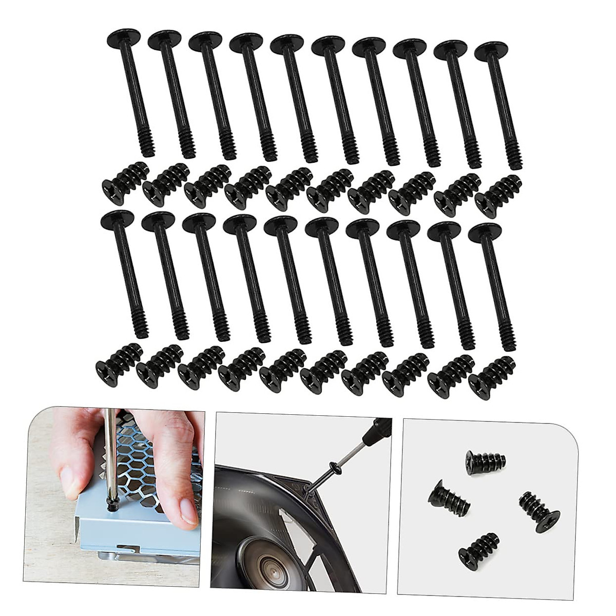4 Sets Chassis Fan Screws Computer Case Screws Cooling Fan Screws Computer Fan Accessories Self Tapping Screw Fan Mount Screws Case Fan Screw Fan Mounting Screws Screw for Case Fan
