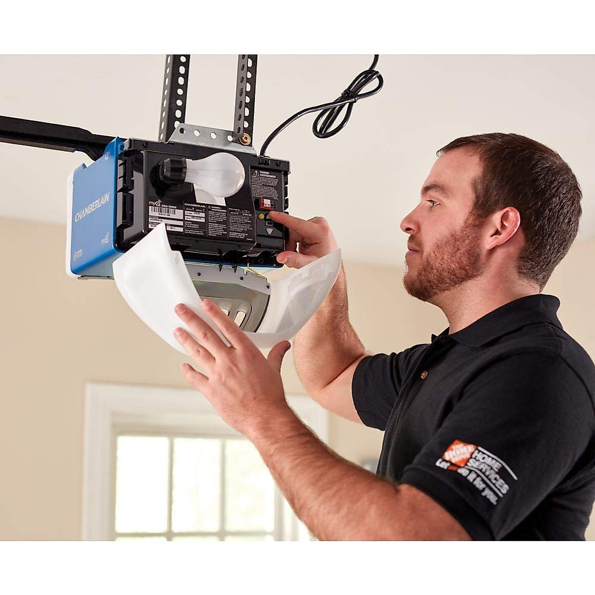 Chamberlain B970T Smart Garage Door Opener with Battery Backup - myQ Smartphone Controlled - Ultra Quiet, Strong Belt Drive and MAX Lifting Power, 1.25 HP, Wireless Keypad Included, Grey