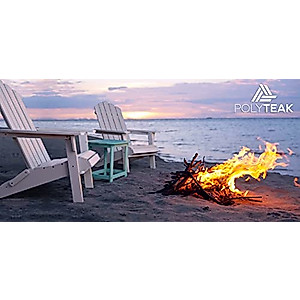 PolyTEAK Folding Adirondack Chair, Premium Weather Resistant Poly Lumber, Outdoor Patio Furniture, Up to 300 lbs, Plastic Adirondack Chairs for Patio Garden Fire Pit, Classic Collection - White