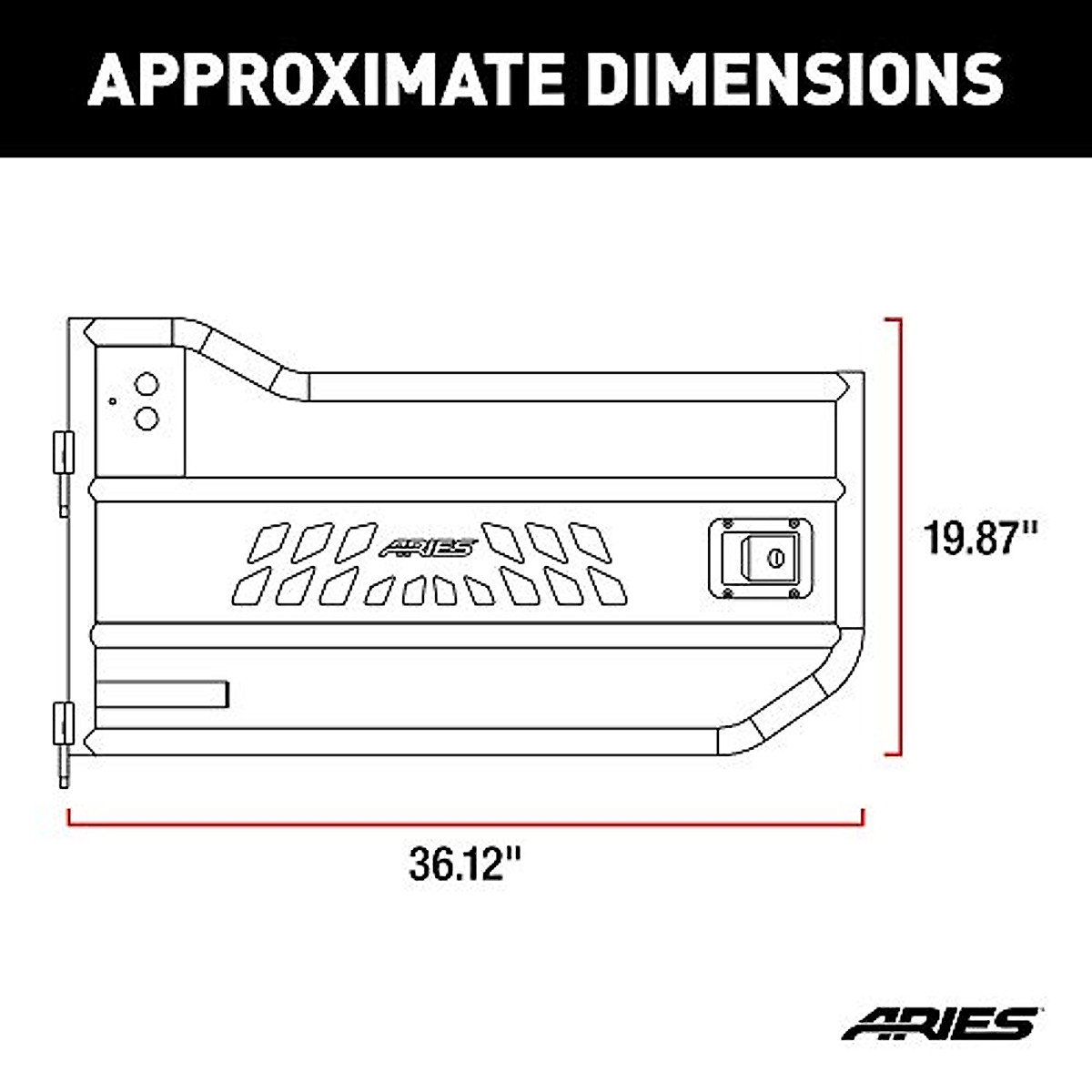 ARIES AR15009 Black Aluminum Front Jeep Wrangler JK Tube Half Doors
