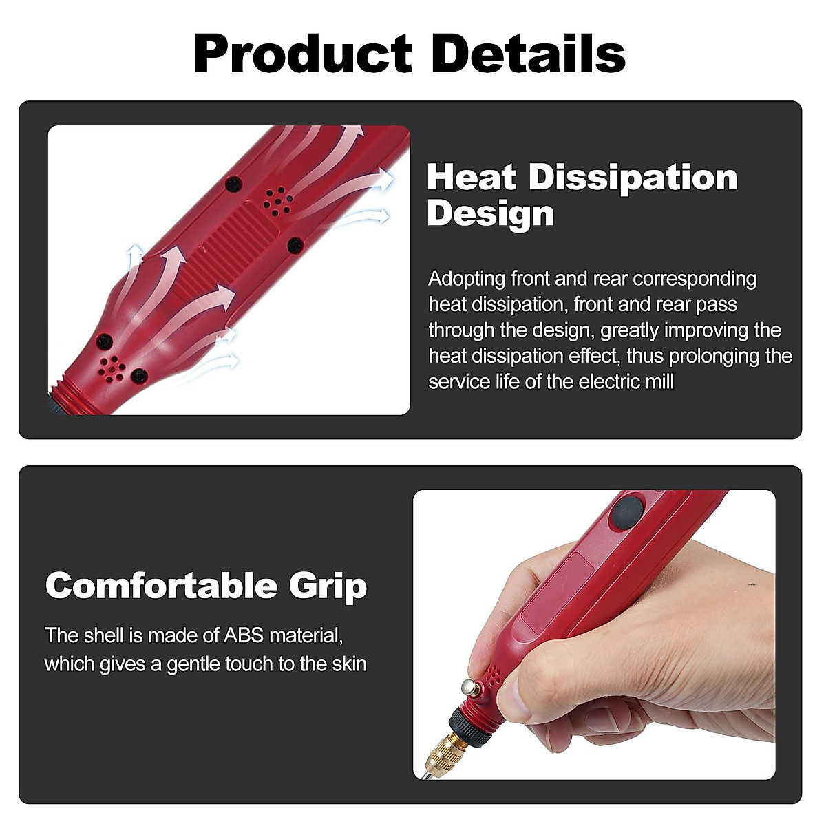 Mini Rotary Kit 3.7V Mini Grinder with 3 Variable Speed 197Pcs Accessories Electric Grinder Pen Rotary Kit for Polishing ing Engraving Grinding and DIY Crafts