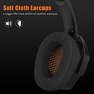 NUBWO G06 Wireless Gaming Headset with Crystal-Clear Microphone for PS5, PS4, PC, and Switch, 47-Hr Battery, Ergonomic Design (Orange)