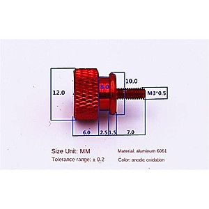 M3x7mm Color Aluminum Alloy Desktop Computer Main Box Side Panel Cover Knurled Thumb Screw Fixing Locking Screw (Color : Red Wine)