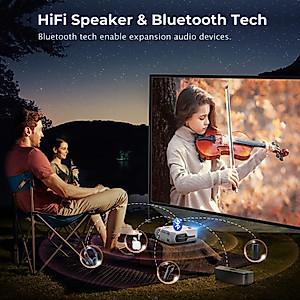 VIDOKA Native 1080P Projector with WiFi and Bluetooth, 8000L Full HD Projector for Home Outdoor Movie, Support 4K and Video Zoom,Sleep Timer, Compatible w/ TV Stick/iPhone/iPad/Laptop/PC/Smartphone