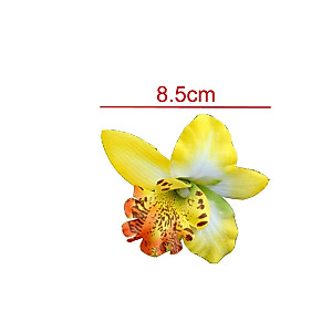 10 Pieces Women Chiffon Flowers Hair Clips Butterfly Orchid Alligator Clips for Bridal Wedding Accessory Beach Party Wedding Event Decor