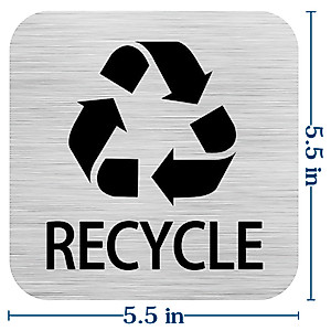 Recycle and Trash Magnets Sticker for Recycling Bins and Kitchen Trash Cans, 2 Magnetic Sticker Adhesives for Trash Cans, Garbage Containers, Outdoor Waste Bin
