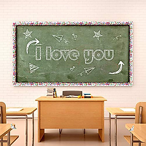 49 Feet Bulletin Board Borders School Themed Decorative Stickers Confetti Teaching Press Border for School Classroom Display Decoration (Color 2)