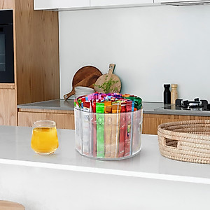 Drink Packet Organizer for Powdered Drink Mix,Powder Packet,Water Packet,Water Flavor Packet,Lazy Susan Organizer for Drink Mix Rotating Holder for Drink Mix Necessities