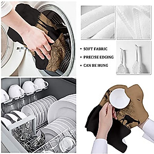 DuoPhi Kitchen Towels Set Giraffe Sunset Dish Towel Animal Print Dishcloths 2 Pack, 18x28 Inches Absorbent Soft Cotton Dish Cloths Bar Towels & Tea Towels, (LTL-210707-SLXM03391WJGBDPI)