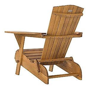 Safavieh PAT7034A-SET2 Outdoor Collection Breetel Teak (Set of 2) Adirondack Chair, Natural