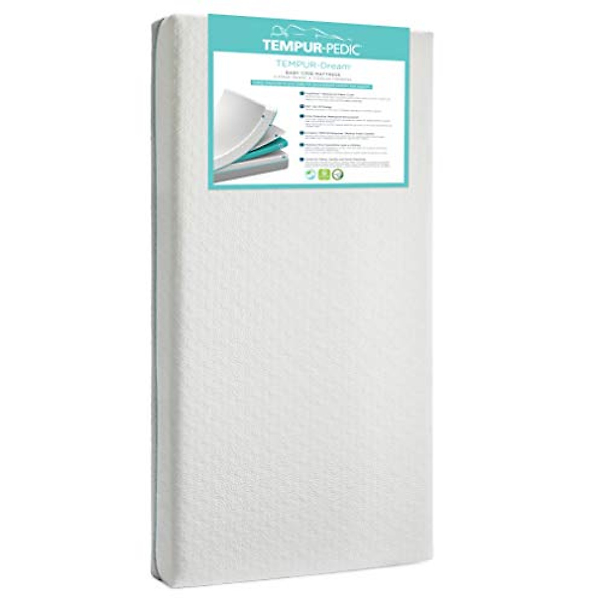 Tempur-Pedic TEMPUR-Dream 2-Stage Waterproof Baby Crib and Toddler Mattress - Made in USA, 52"x28"