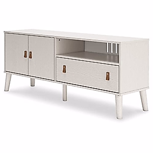 Signature Design by Ashley Aprilyn Contemporary Medium TV Stand up to 59" with 1 Drawer and 2 Shelves, White