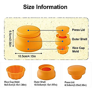 Onigiri Mold, Rice Cup Mold Rice Ball Mold Rice Cup Press for Mashed Potato Onigiri Cup, Creativity Onigiri Cup Mold for Party, Picnic, Children Lunch Bento