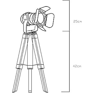 JUNOLUX Farmhouse Vintage Adjustable Cinema Tripod Wood Table Lamp - Nautical Industrial Black Retro Style Spotlights Searchlights Wooden Standing Lamp Cinema Movie Props-for Living Room Bedroom