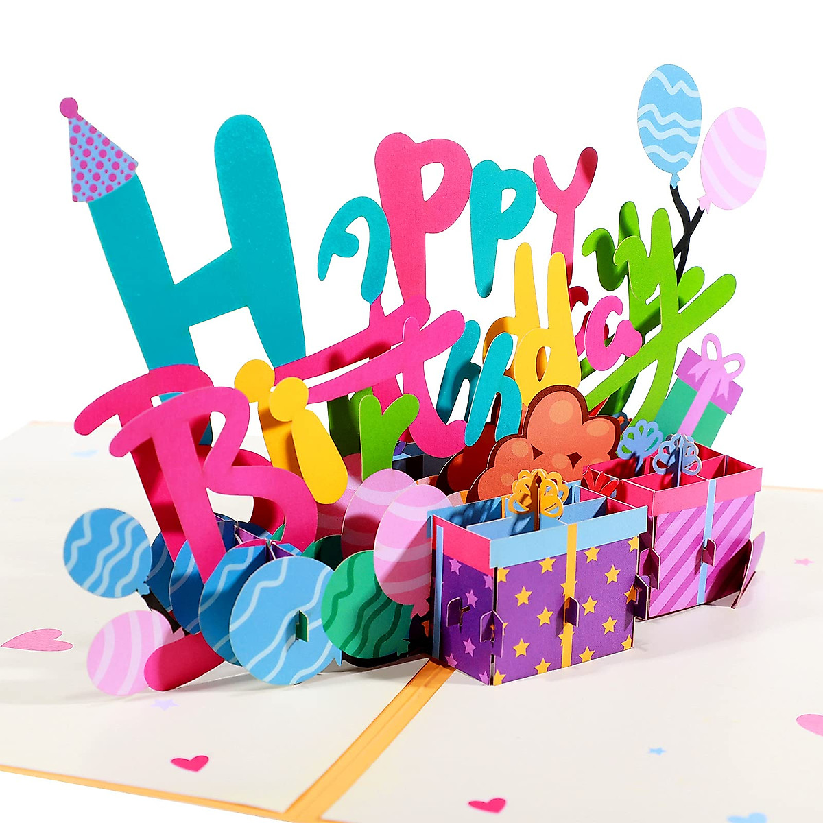 Eersida Happy Birthday Pop up Card for Women 8 x 6 Inch Pop up Birthday Card for Women men Adults Friends(Fresh Style)