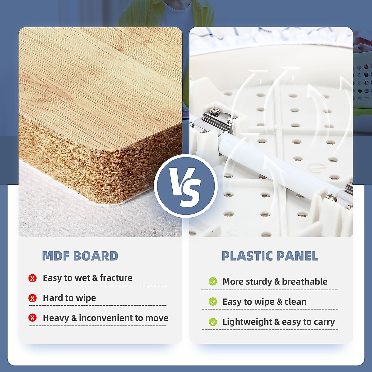 STORAGE MANIAC Tabletop Ironing Board with Folding Legs, Extra Wide Countertop Ironing Board with Cotton Cover, Portable Mini Ironing Board for Sewing, Craft Room, Household, Dorm, White