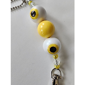 REAR VIEW MIRROR BEADED SUNFLOWER CHOSEN CAR CHARM – HANDMADE – FREE STANDARD SHIPPING