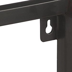 vidaXL Wall Shelf - Industrial Hanging Shelves with Black Iron Frame, Constructed from Rough Mango Wood, Ideal for Books and Decor Display, Size: 31.5"x7.9"x23.6"