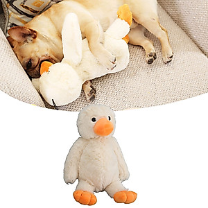 Zerodis Dog Plush Duckling Sounding Toy, Squeak Plush Duck Dog Toy Doggies Teething Puppy Chew Toy for Small Medium Dogs(L)