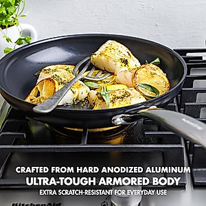 GreenPan Chatham Black Prime Midnight Hard Anodized Healthy Ceramic Nonstick, 12" Frying Pan Skillet with Lid, PFAS-Free, Dishwasher Safe, Oven Safe, Black