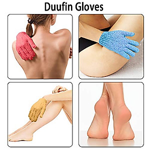 Duufin 14 Pairs Exfoliating Gloves Body Scrub Bath Gloves Exfoliator Body Wash Glove for Shower, Spa, Massage and Body Scrubs