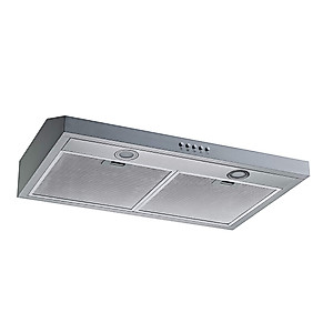 Winflo 30 In. Convertible Stainless Steel Under Cabinet Range Hood with Mesh filters and Charcoal Filters and Push Button Control