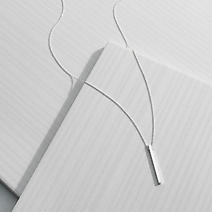 Silpada 'Minimalist' Vertical Bar Pendant Necklace in Sterling Silver, 28" + 2"