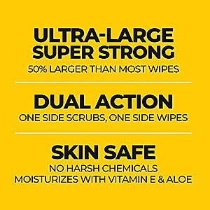 Grime Boss Heavy Duty Wipes (2 X 60Ct) Wet Wipes Used for Hands, Equipment, Tools, Garden, Automotive Easily Removes Oil, Grease, Paint and Dirt