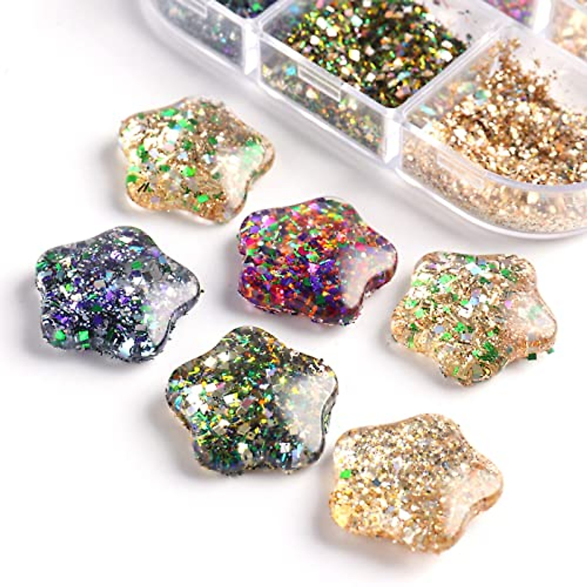 Cordless Nail Set for Nails 6 Grid/Set Nail Glitter Powder Glitter Nail Glitter Sugar Powder Irregular Particle Nail Styling Powder Set Nail Decoration Nail Trainer