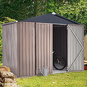 AECOJOY 8.4' x 6.3' Outdoor Storage Shed, Sheds & Outdoor Storage with Design of Lockable Doors, Utility and Outdoor Shed for Garden, Backyard, Patio, Outside use.