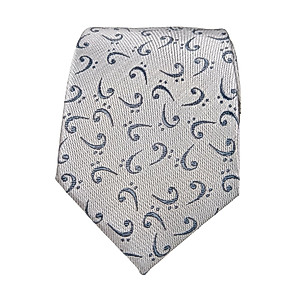 Aeiniwer Men's Bass Clef Necktie - Bassist Gift - Bass player gift - Bassplayer gift - Musician Gift - Bassist neck tie