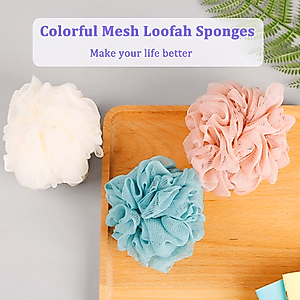 10 Pack Loofah Bath Sponge,Small Size Colorful Loofahs,Soft Exfoliating Shower Lufa,Mesh Bath and Shower Sponge for Kids and Adults