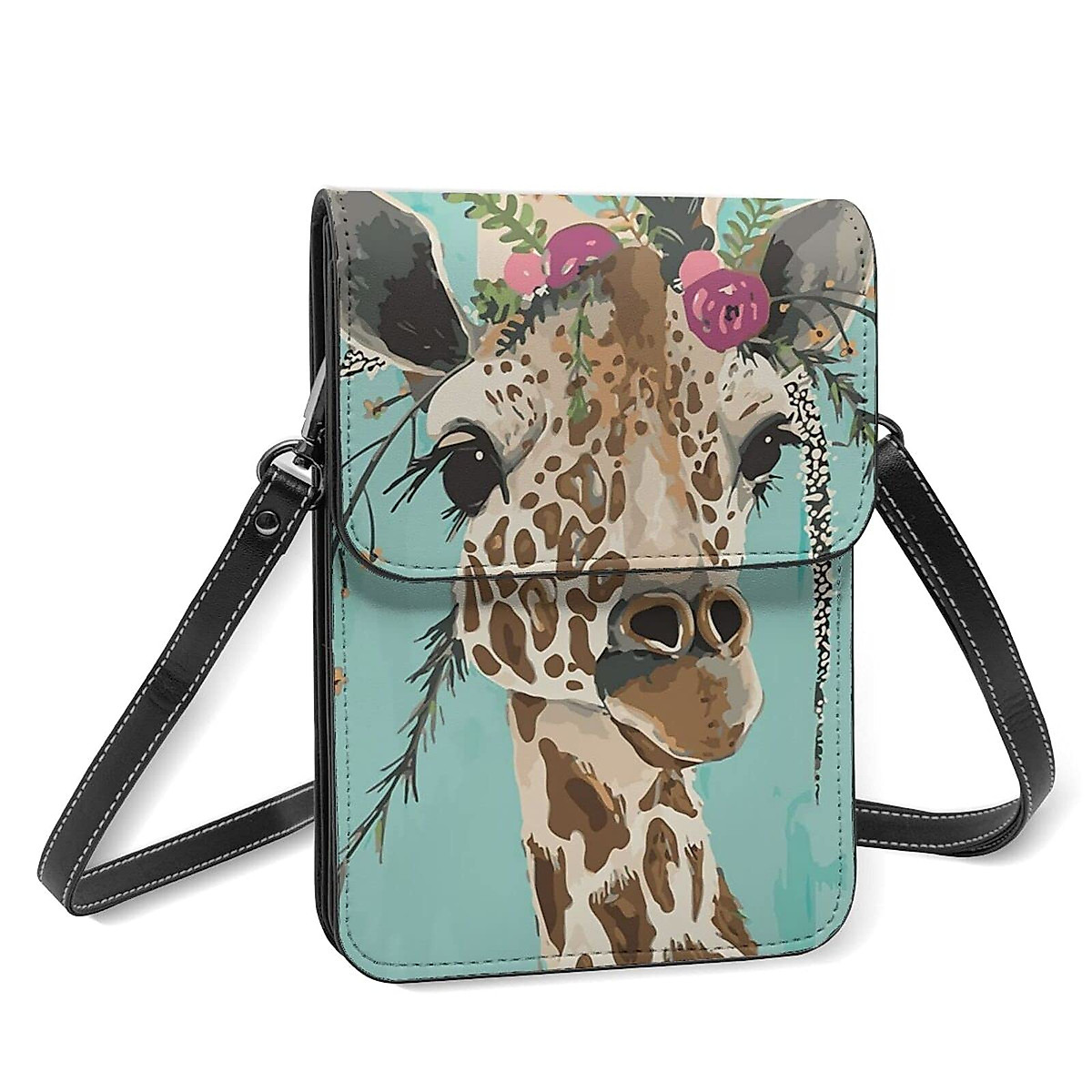 Wild Animal Giraffe Crossbody Cell Phone Bag cute Purse Bags with Shoulder Strap Holder Wallet For Women Handbag MINI Phone Bag Passport Purse Lightweight