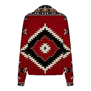 JDHUFEI Classroom Deals Womens Half Zip Hoodies Oversized Sweatshirt Loose Fit Western Ethnic Print Pullover Long Sleeve Tops with Pockets