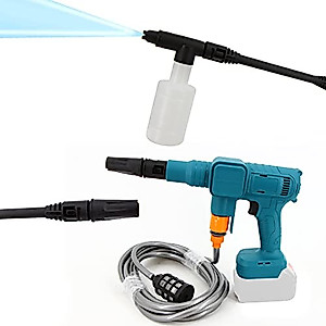AB1 Brushless Cordless High Pressure Car Washer Car Water Tool Reusable Portable Car Washer Spray Car Wash Pressure Cleaner Adjustable Cleaning Machine for Car Garden Washing AB1(blue)