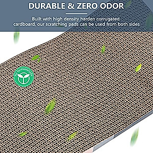Adolug Cat Scratch Pad, Cat Scratcher Cardboard with Premium Reversible Scratch Textures Design, Corrugated and Zero Odor Cat Scratcher with Catinp and Mini Toy(3PCS)