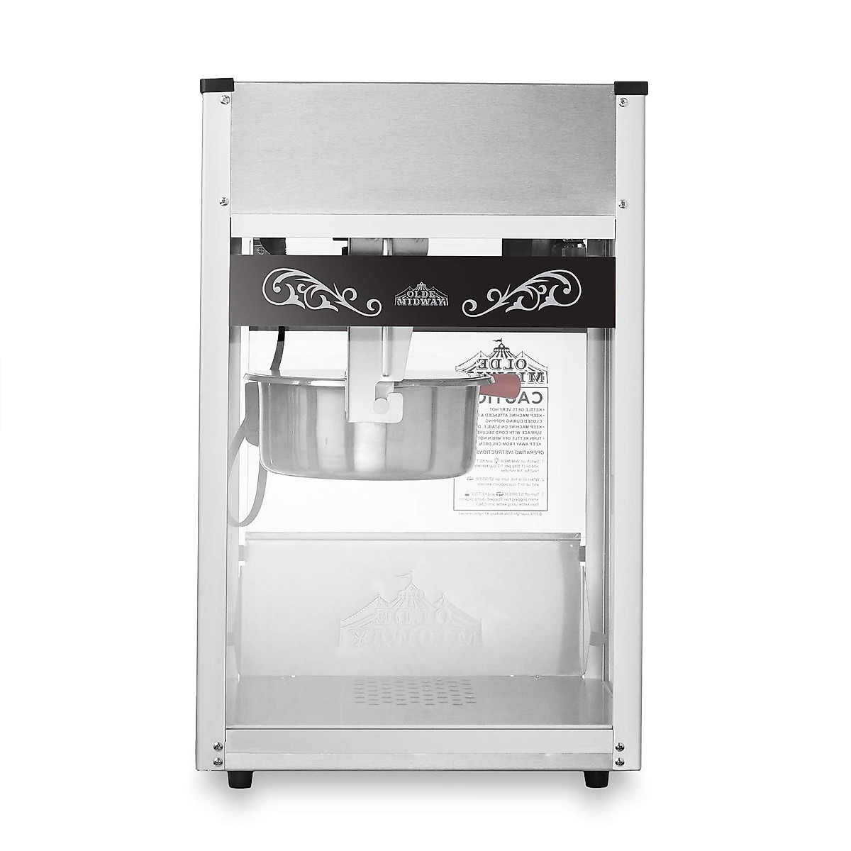 Olde Midway Commercial Popcorn Machine Maker Popper with 8-Ounce Kettle - Black