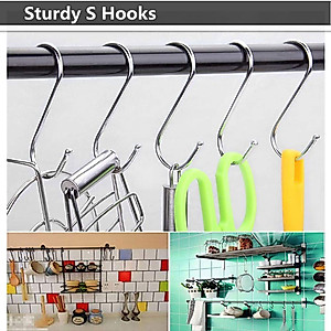 LOYMR 14 Pcs Heavy Duty 4.7 Inches Extra Large S Shape Hooks Heavy-Duty Metal Hanging Hooks Apply Kitchenware Bathroom Utensils Plants Towels Gardening Multiple uses Tools (Silver)