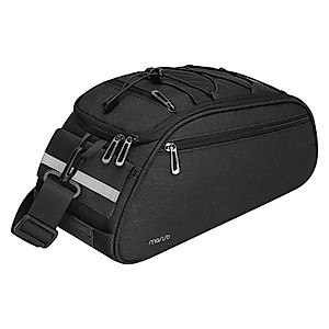 MOSISO Bike Rack Bag, Waterproof Bicycle Trunk Pannier Rear Seat Bag Cycling Bike Carrier Backseat Storage Luggage Saddle Shoulder Bag, Black