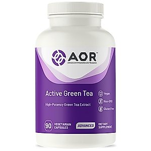 AOR, Active Green Tea, Natural High-Potency Green Tea Extract, with EGCG Catechins (150 mg), Vegan Take Daily, 90 capsules (30 servings)