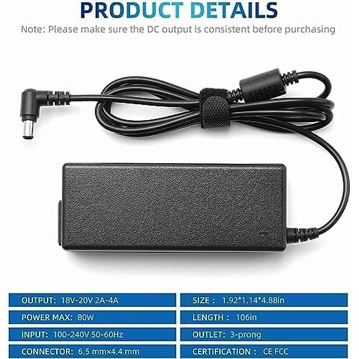 19V AC Adapter Power Cord for Samsung 32" Class UN32 J4000 J4500 J5205 J5003 J525D UN32J4000AF UN32J5205AF UN32J525DAF UN32J5003AF UN32J400DAF HDTV Monitor LED TV Adapter