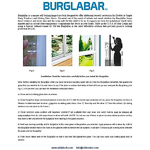 Burglabar 2 Pack - Great for Sliding Patio Door Lock, (Use 2 for doors) for Basement Windows,Child Safety