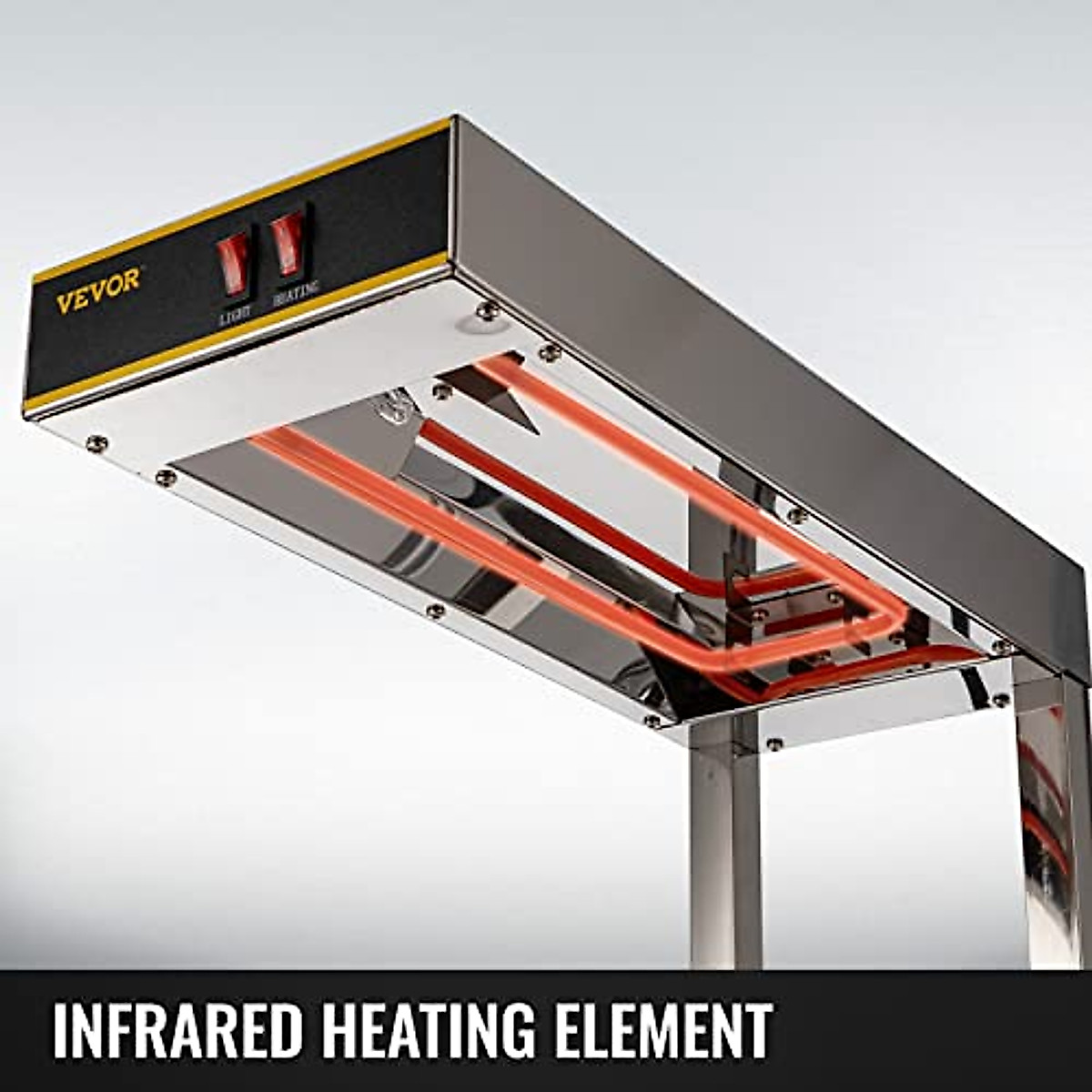 VEVOR 110V French Fry Food Warmer 22"x13", 1000W French Fry Heat Lamp,Stainless Steel Heat Lamp Warmer 86-185?, Food Warmer Diaplay for French Fry, Heat Lamp Commercial for Fry Chicken