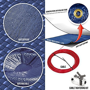 ColourTree 16’ x 32' Premium Rectangle Blue Winter Swimming Pool Cover Tarp Safety Heavy Duty, Waterproof, UV Resistant (Cover Size: 20' x 36'/ 4 ft.Overlap) ◆We Customize Size◆